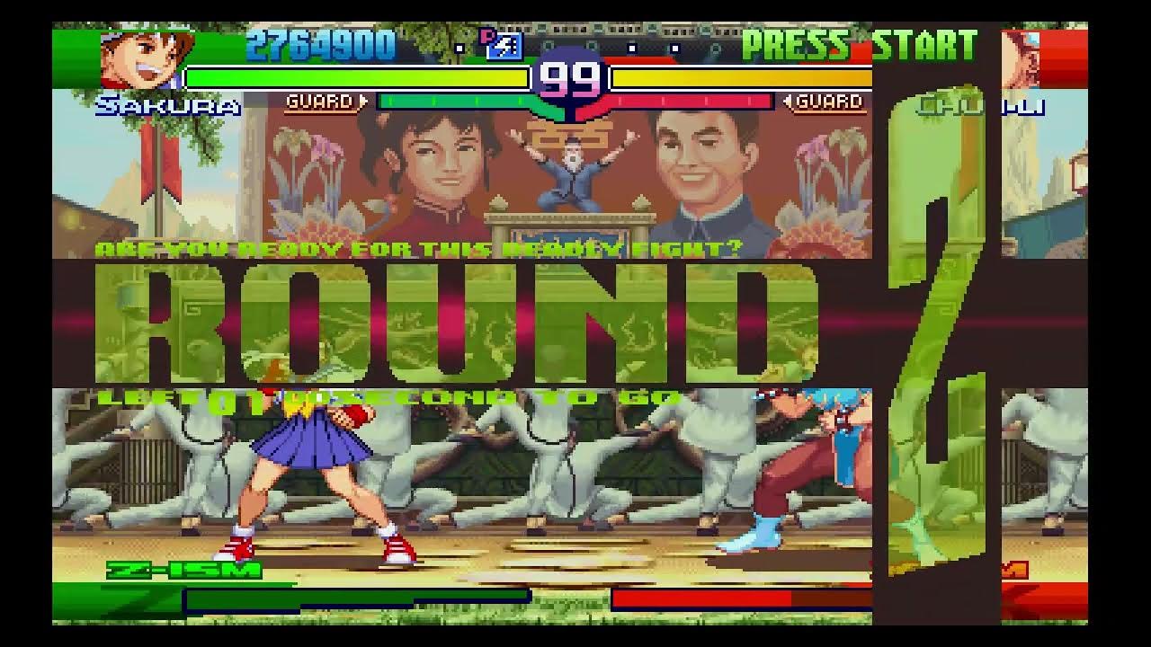 PS ストリートファイターZERO3（ARCADE MODE）クリア さくら編 - YouTube