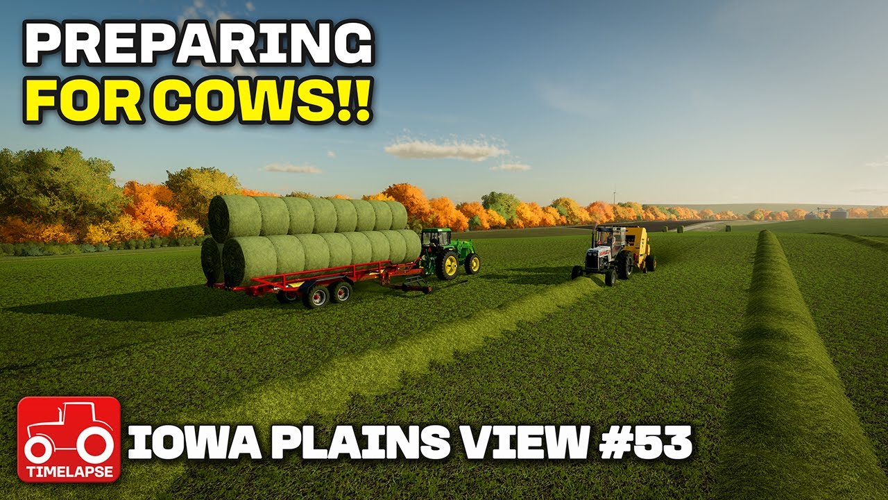 PREPARING FOR COWS!! Iowa Plains View FS22 Timelapse Farming simulator ...