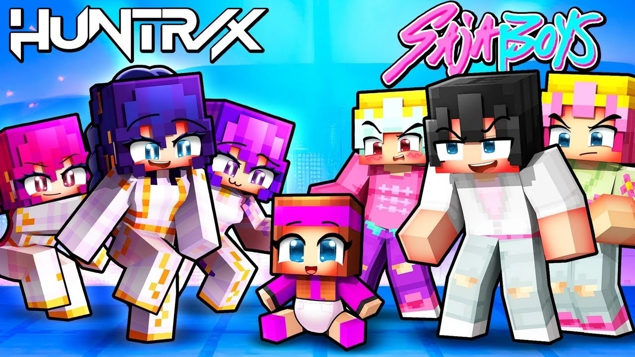 Famille de Huntrix VS Famille de Saja Boys sur Minecraft ! - YouTube