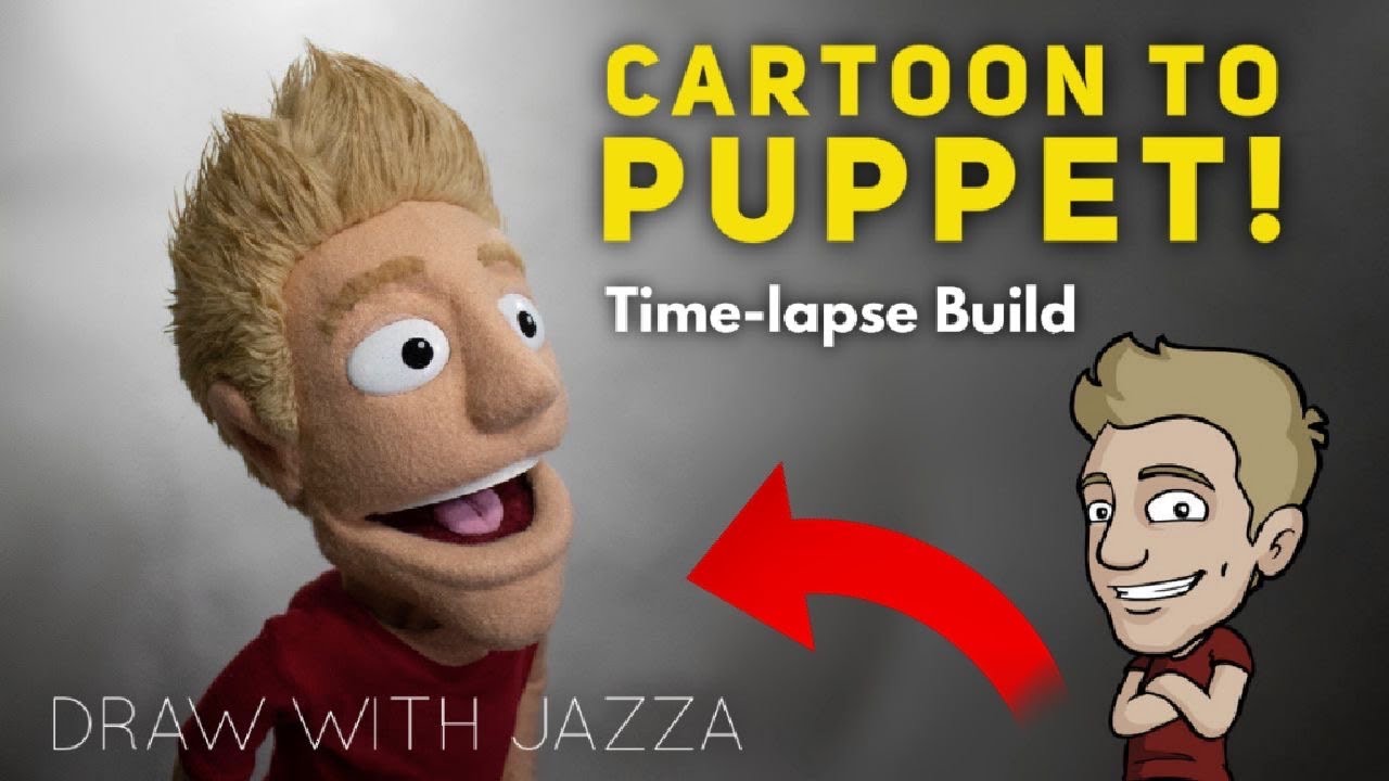 Time Lapse Build! Cartoon to Puppet - Draw with Jazza! - YouTube