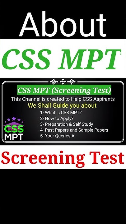 CSS MPT Screening Test || FPSC CSS MCQs Based Preliminary Test Short ...