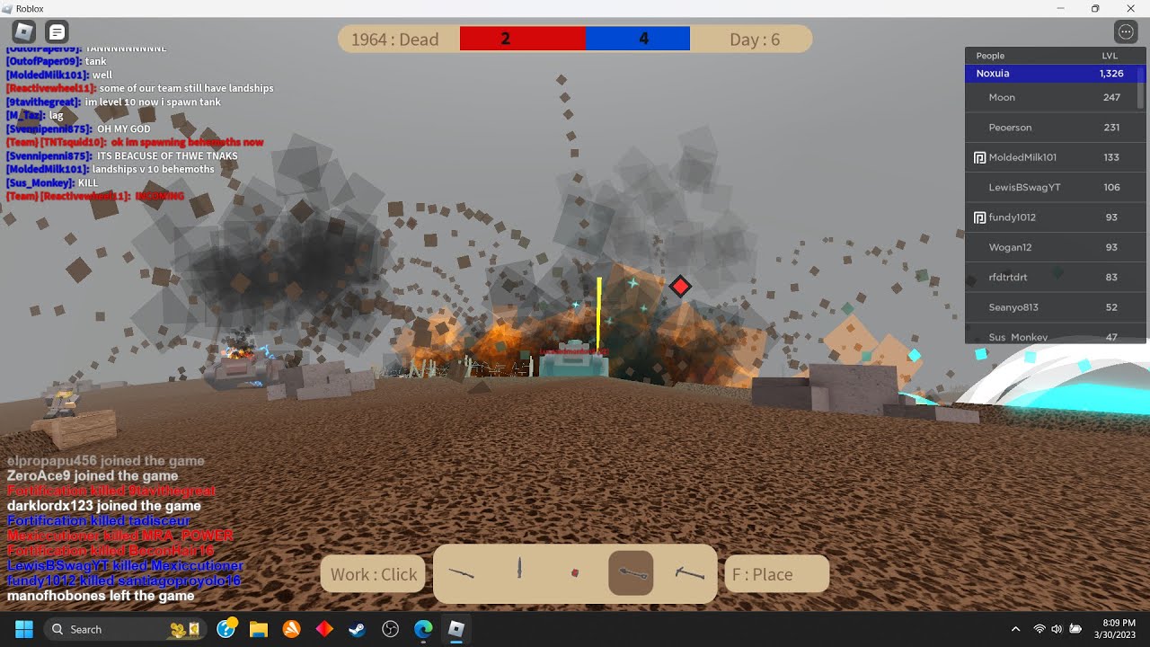 Roblox Trenches The Largest Tank Battle Ever 3/31/23 - YouTube