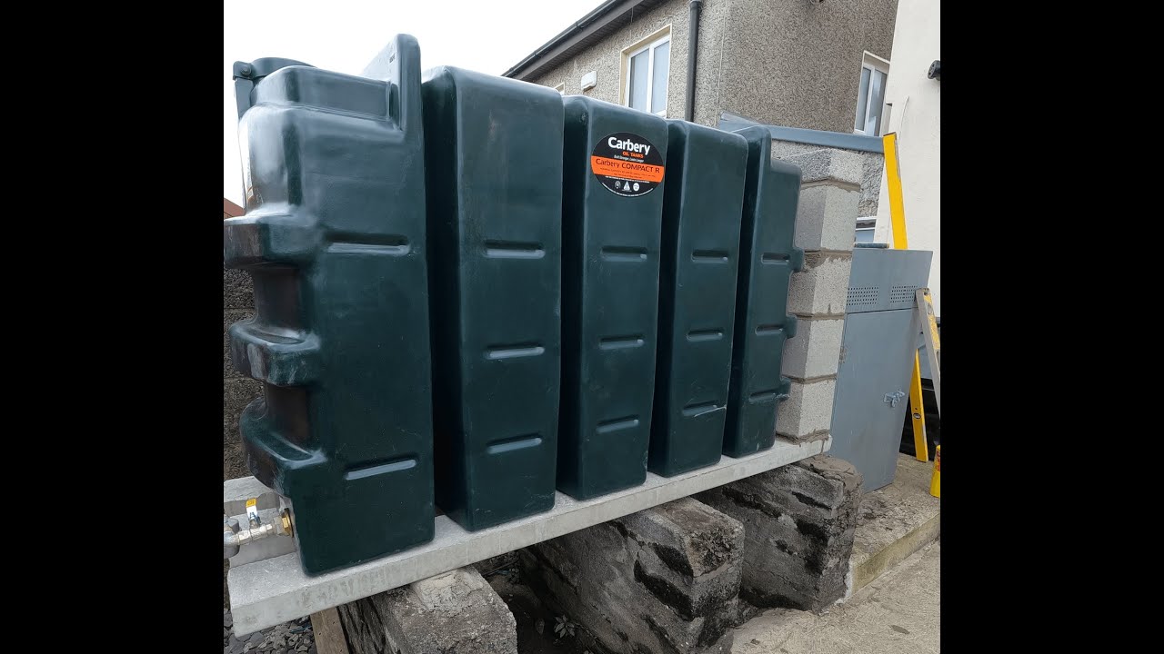 Replacing Heating Oil tank and errecting firewall in Drogheda - YouTube