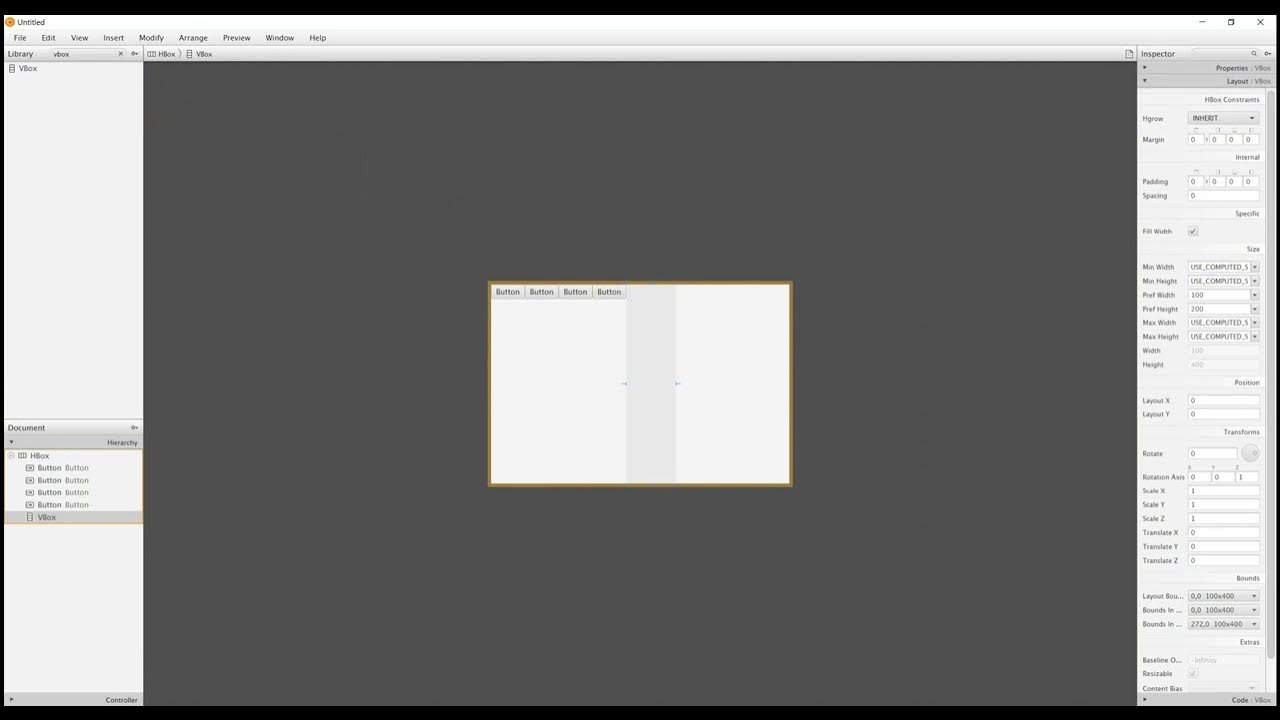 JavaFX : SceneBuilder 사용법 - 라이브러리 불러오기, VBox, HBox 사용법 - YouTube