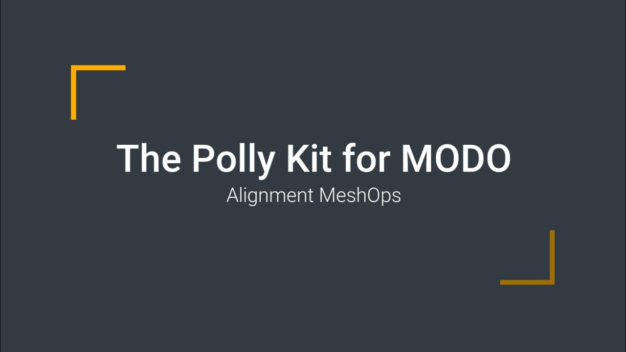 Polly Kit for MODO: Alignment Mesh Operations - YouTube
