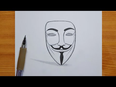 How to draw Hacker Face Mask | Haker Mask step by step | easy tutorial