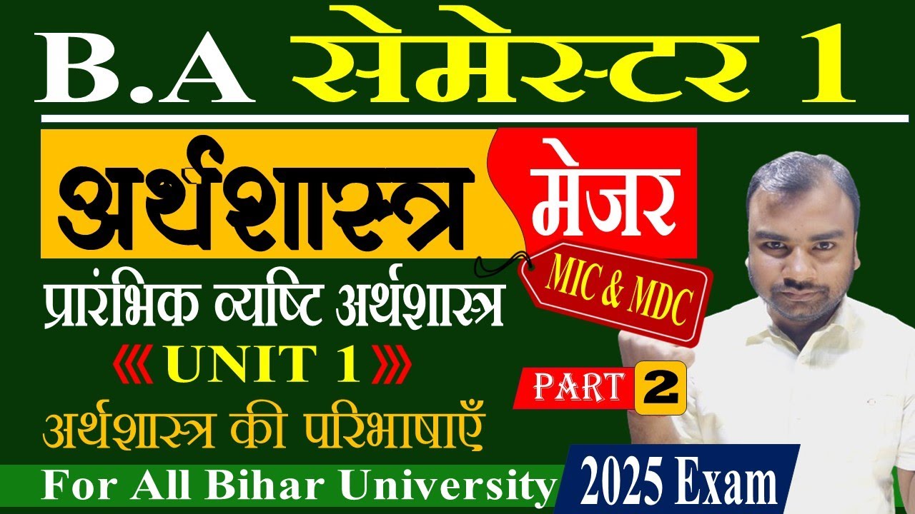 Economics B.A Semester 1 | Unit 1 | Part 2 | Exploring the Subject ...