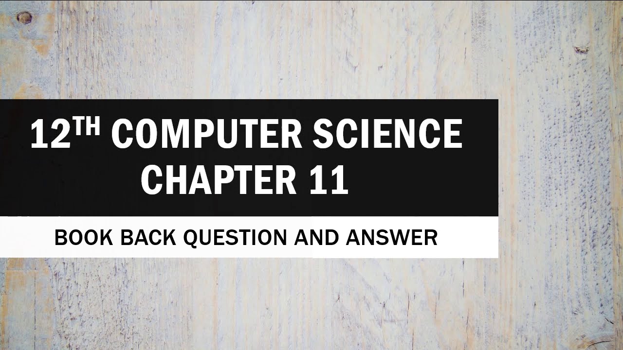 CHAPTER 11 || 12 CS BOOK BACK Q & A | DATABASE CONCEPTS || #TNSCERT ...