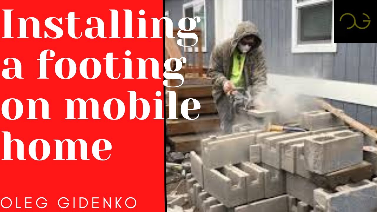 Installing a footing on mobile home - YouTube