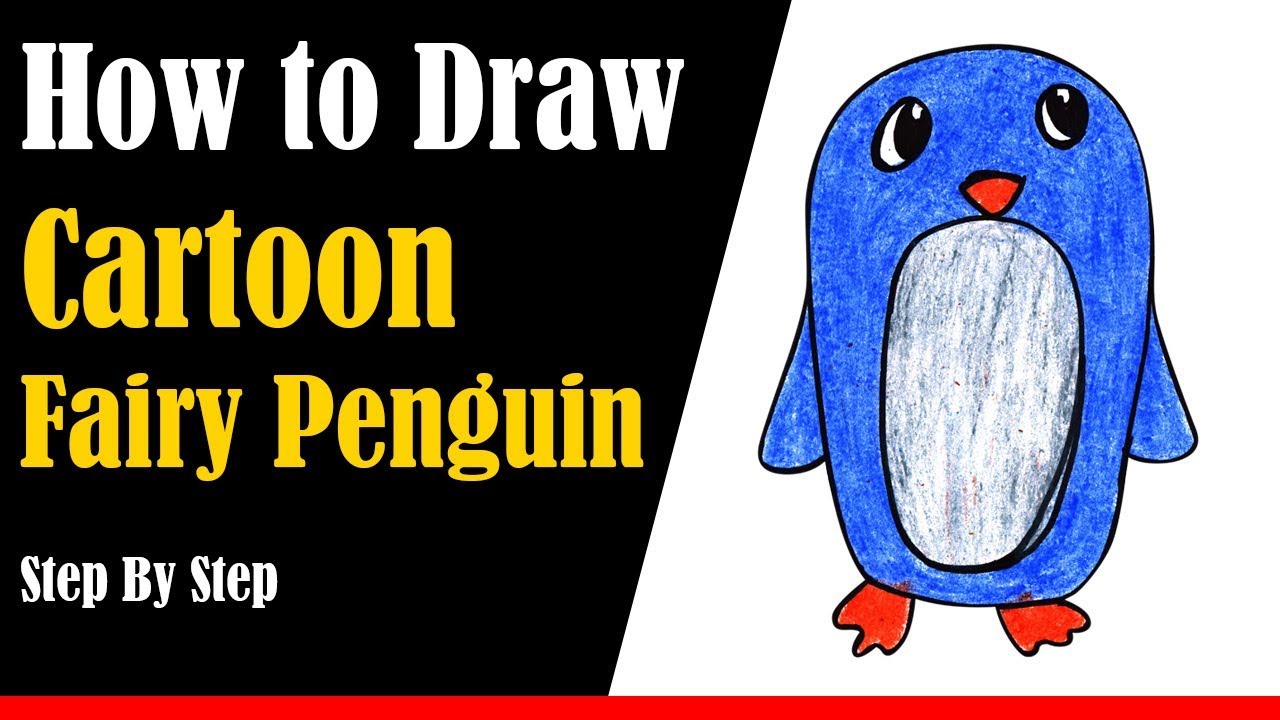How to Draw a Cartoon Fairy Penguin Step by Step - very easy - YouTube