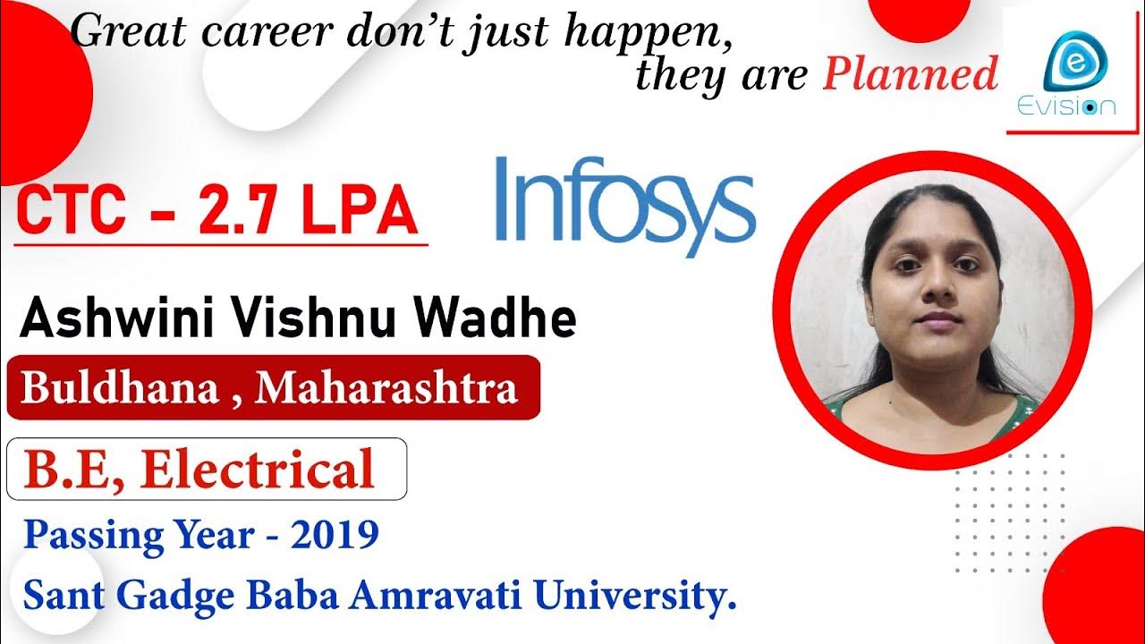 Congrats, Ashwini | Selected in INFOSYS | 2.7 LPA | ELECTRICAL ENGINEER ...