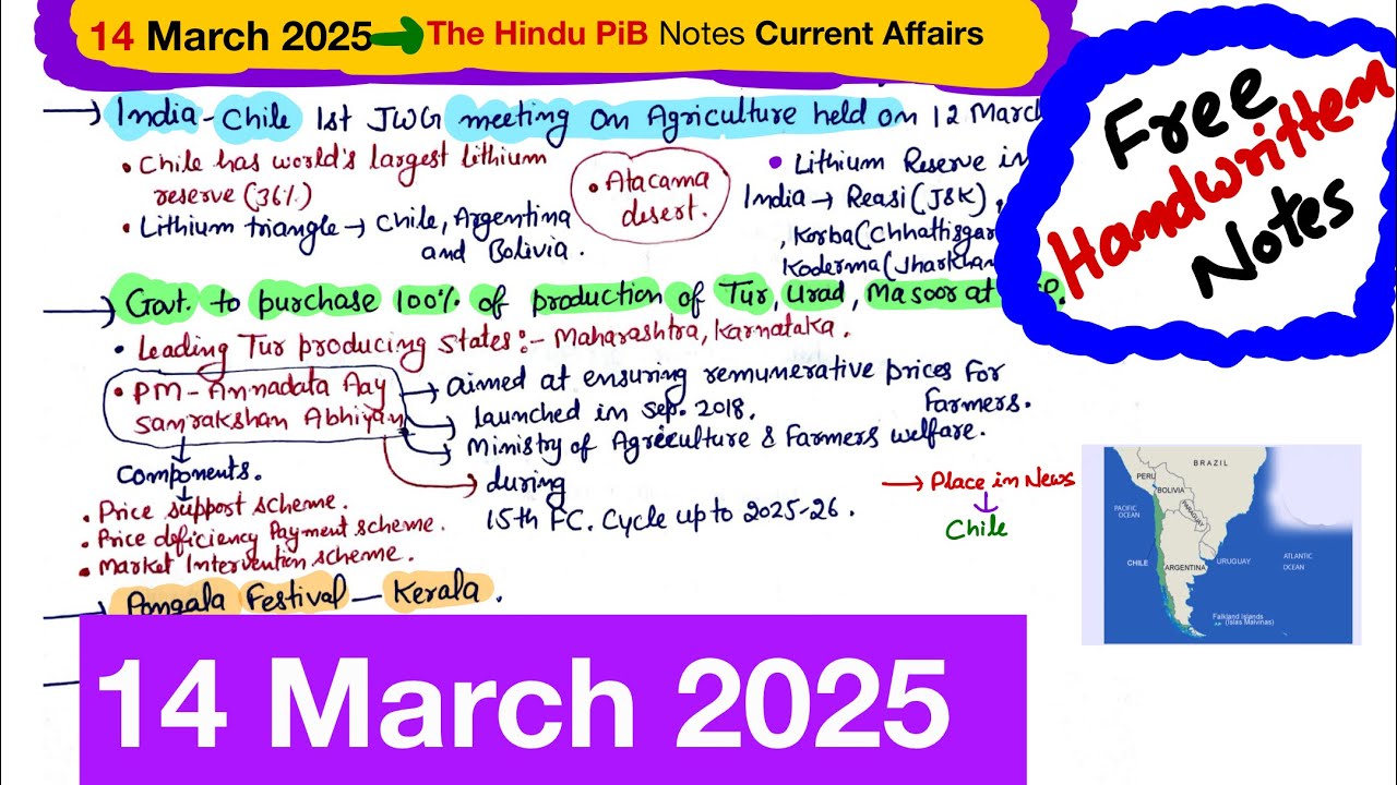 14 March 2025 |The Hindu Handwritten Notes For UPSC Prelims 2025| Curr ...