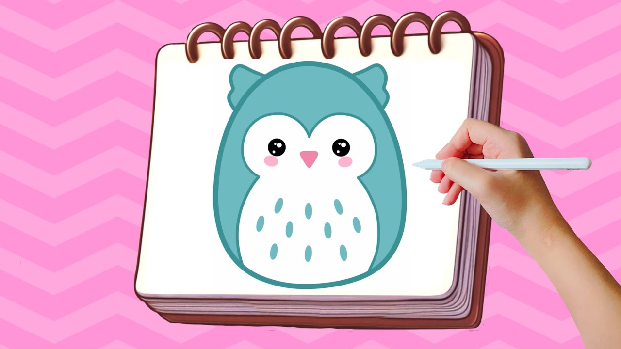 How to Draw a Cute Owl Squishmallow (EASY step-by-step tutorial) - YouTube