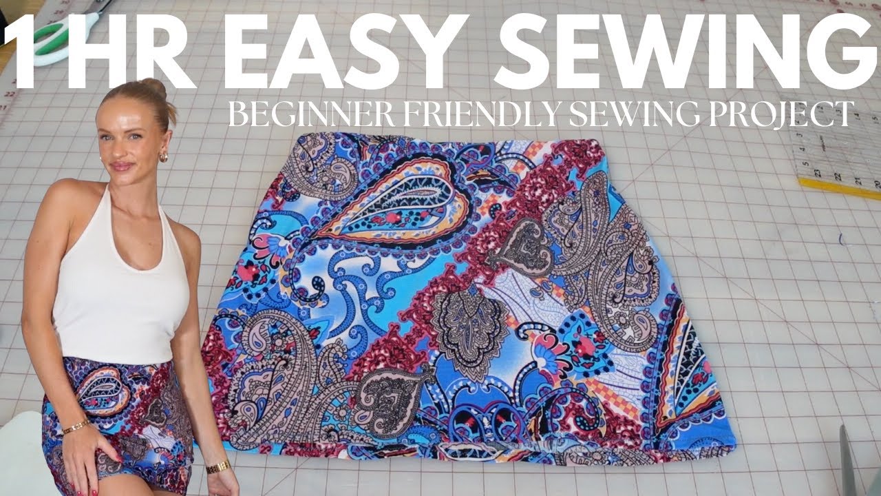Quick & Easy Sewing Project For Beginners: DIY Mini Skirt Tutorial ...