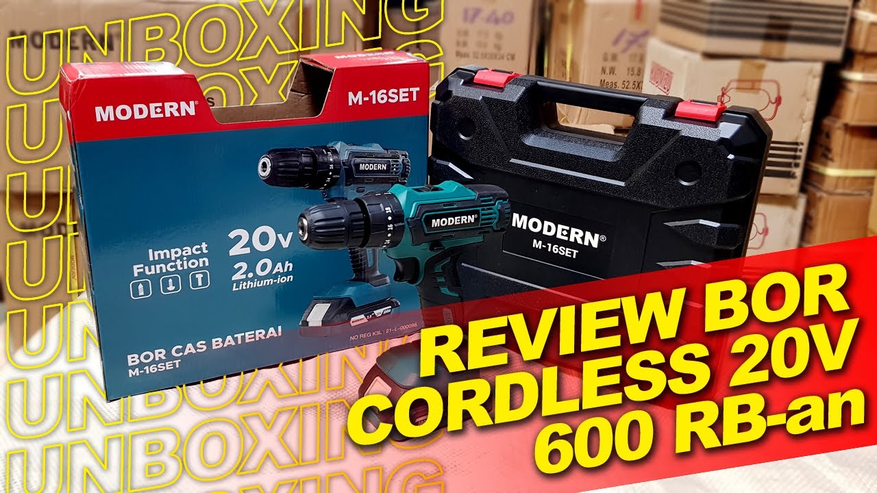 UNBOXING BOR IMPACT CORDLESS 20V PLUS AKSESORIS | BOR CAS 20V M-16 SET ...