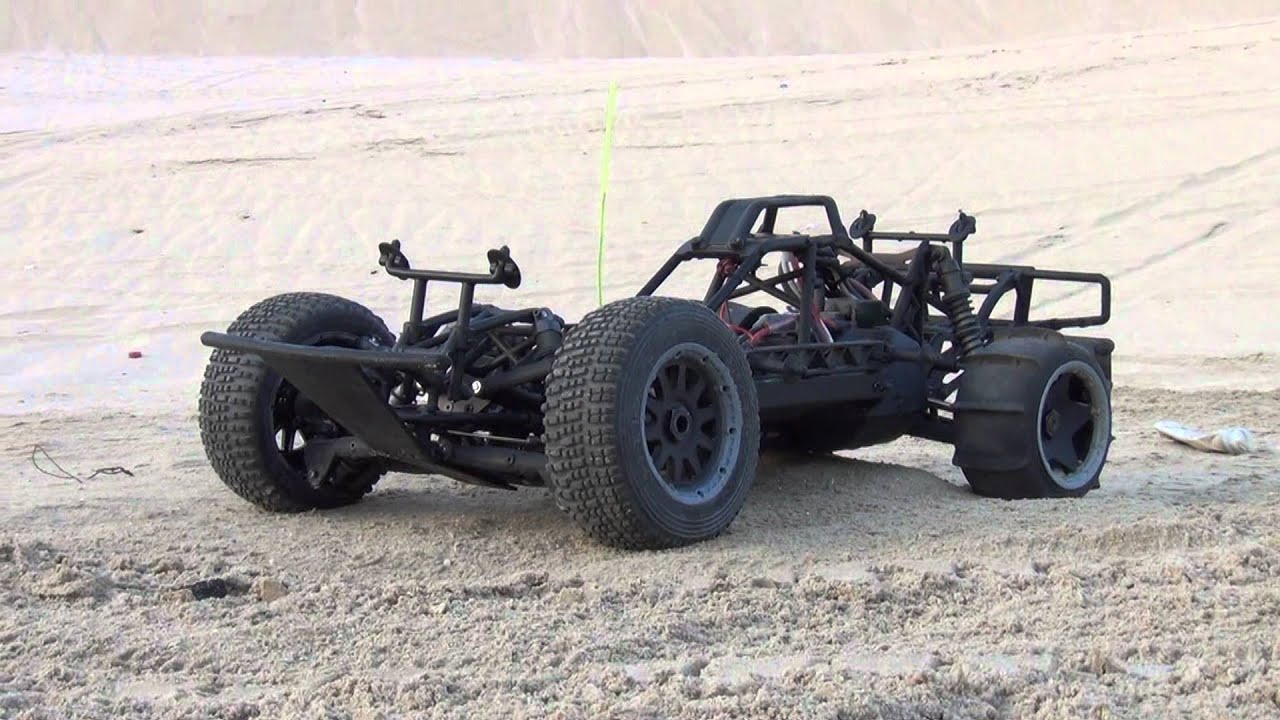 HPI Baja 5SC-E with 8s lipo on sand dunes.mp4 - YouTube