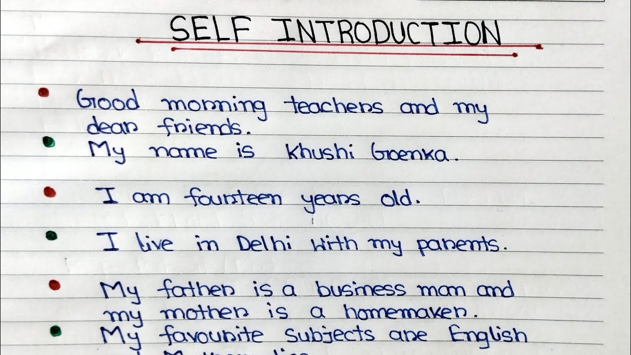 How to Introduce Yourself in English | Self Introduction in School ...