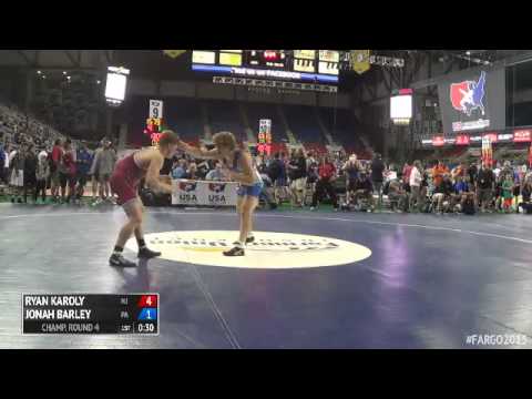 160 Champ. Round 4 - Jonah Barley (Pennsylvania) vs. Ryan Karoly (New ...