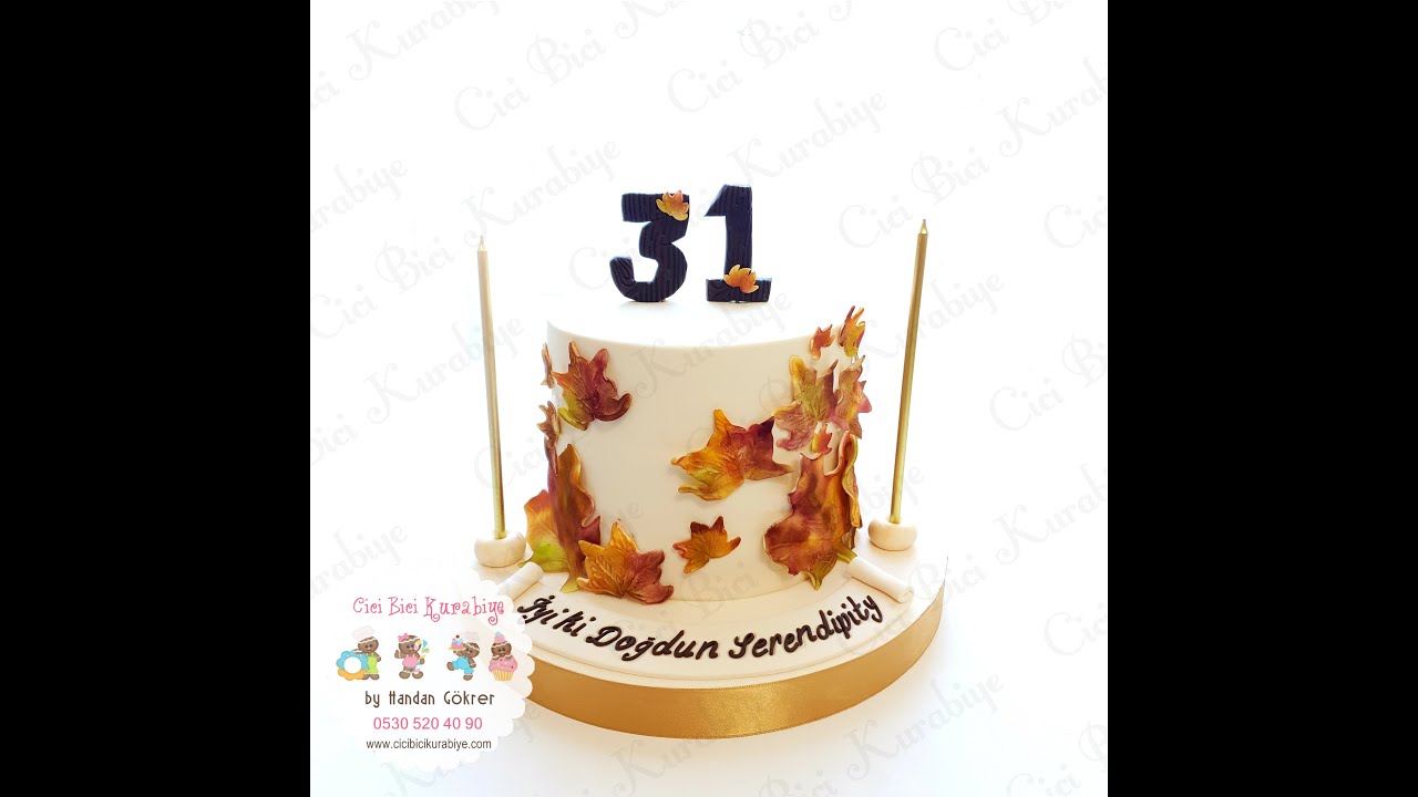 Maple Leaves Cake Tutorial - YouTube