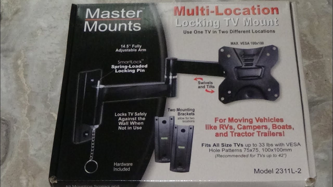 Mounting a TV in our RV using the Master Mount 2311L-2 TV bracket ...