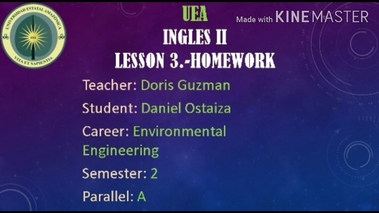 Lesson 3-Homework-DanielOstaiza-2A - YouTube