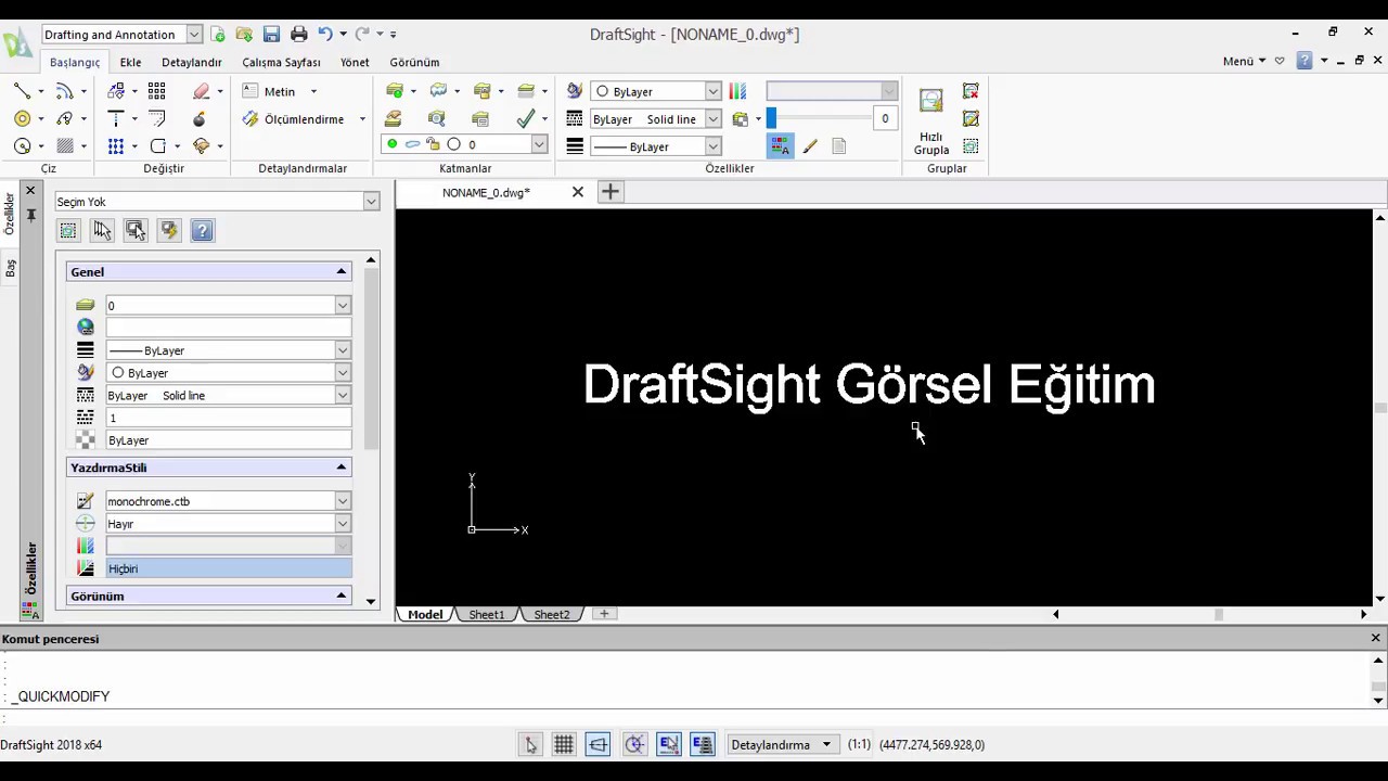 DraftSight Ücretsiz CAD Yazılımı Görsel Eğitim - YouTube