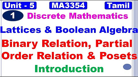Discrete Mathematics : Unit 5- Lattices & Boolean Algebra - YouTube