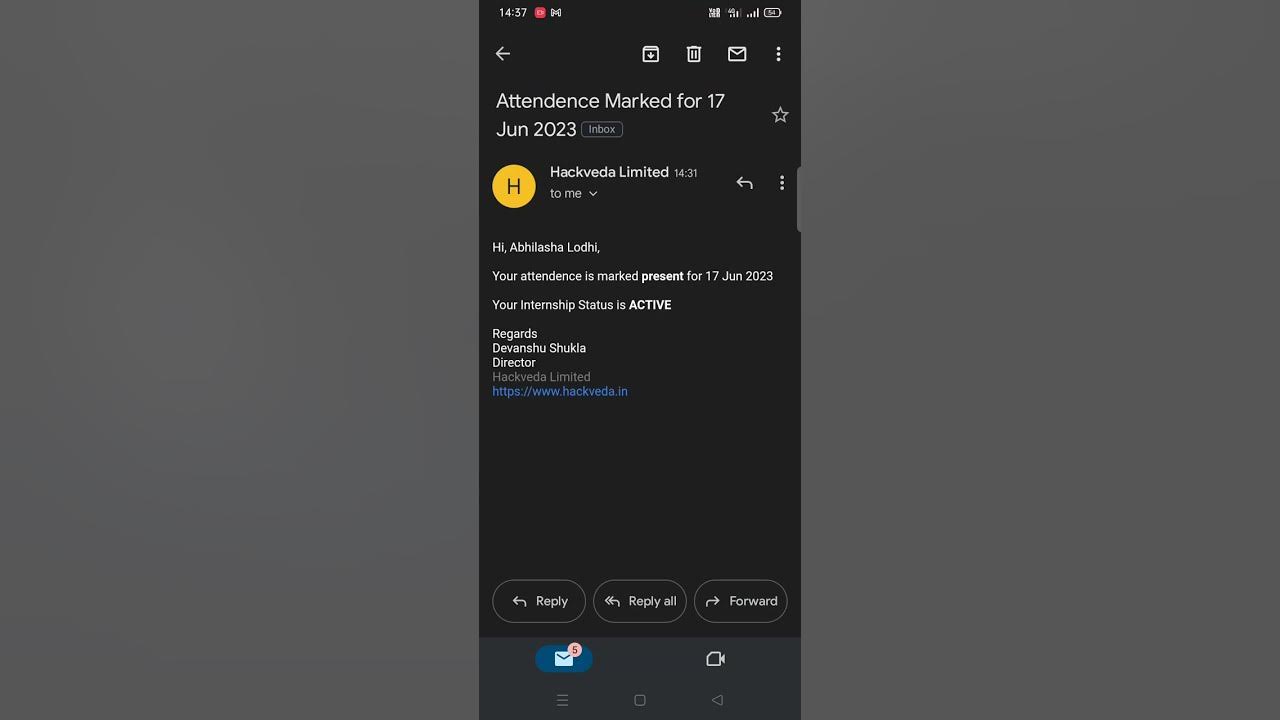 5. 2nd day attendance of Hackveda Internship - YouTube
