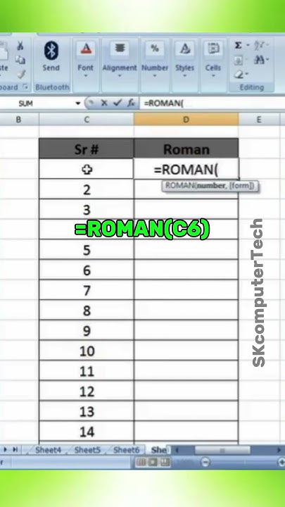 how to convert digits to roman numbers | roman function in excel tips and tricks #excel #viral ...