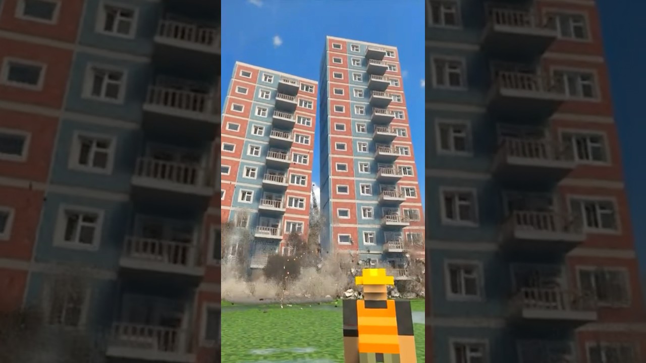 Realistic Collapsing Building 😱 #minecraft #gaming - YouTube