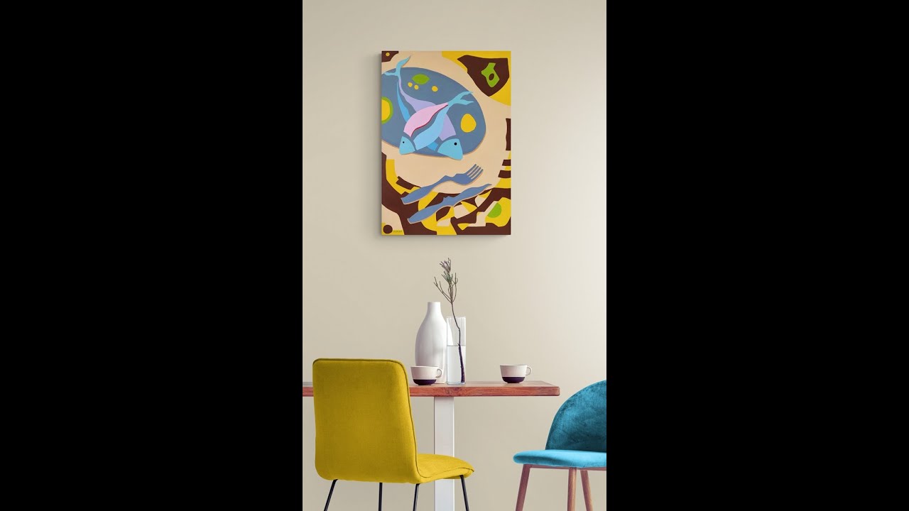 Still life with fishes by Peter Vamosi, acrylic on canvas, 50x70 cm ...