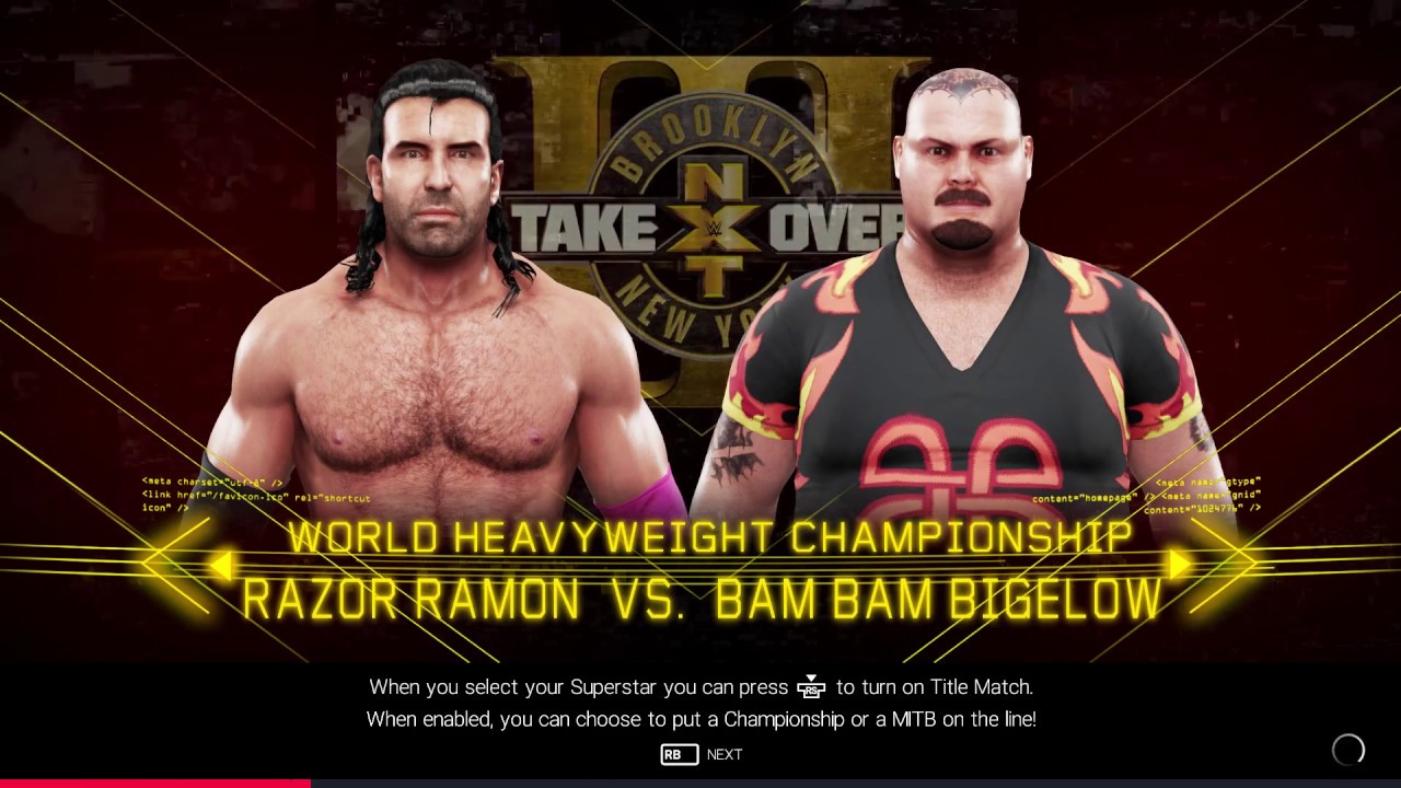 WWE 2K19 Razor Ramone vs Bam Bam Bigelow - YouTube