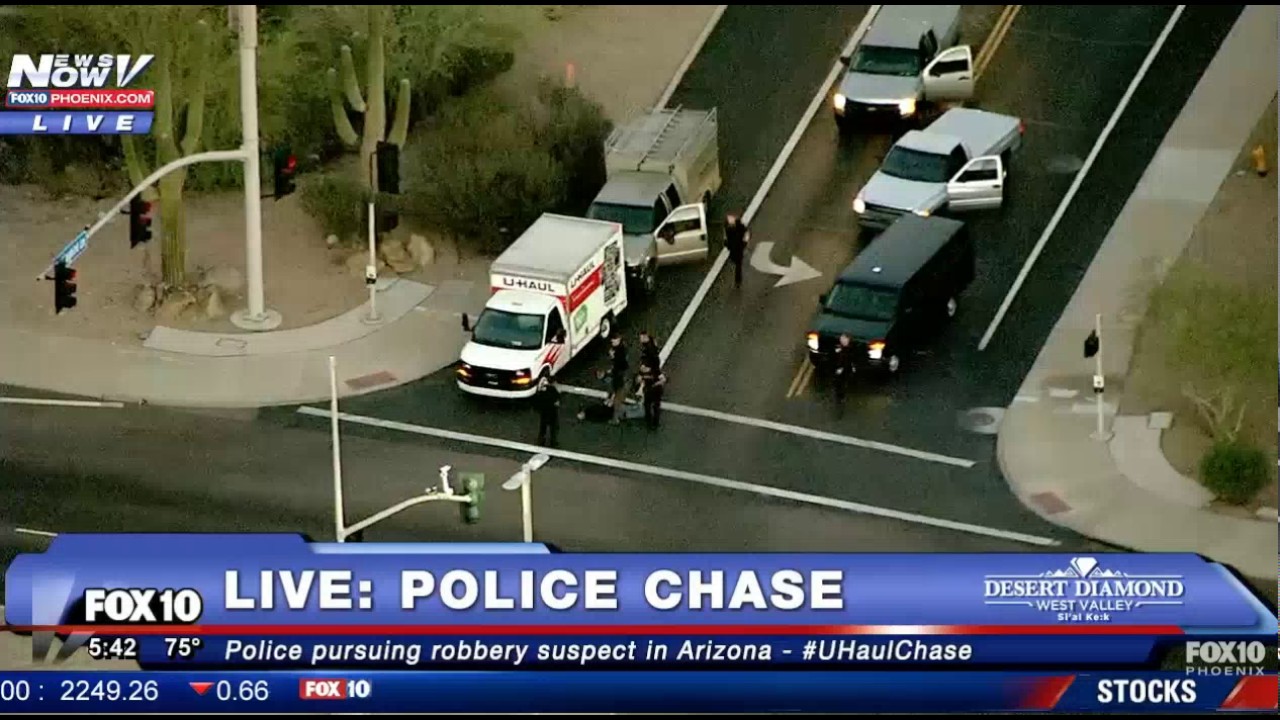 HD: Suspect gets shot live on TV Arizona Police chase of U-haul GTA ...