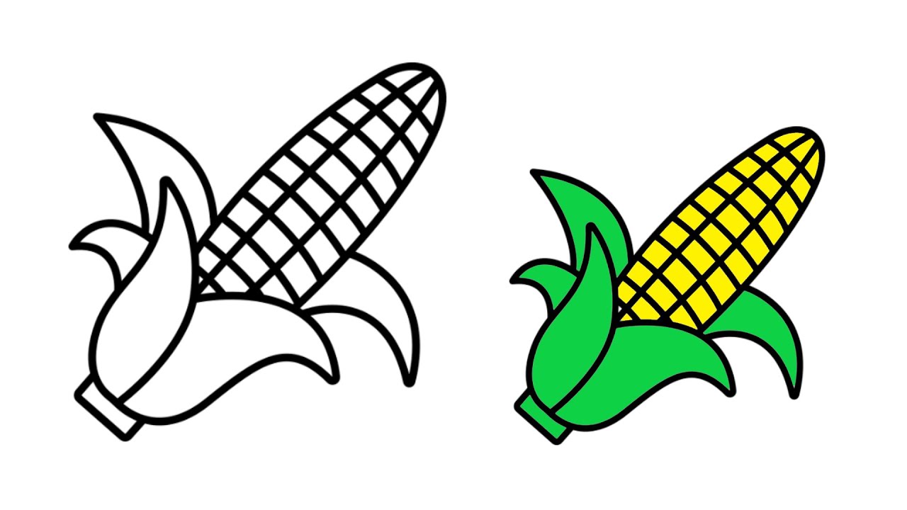 Maiz Para Colorear Mazorca De Maíz Con Mantequilla Derretida, Página