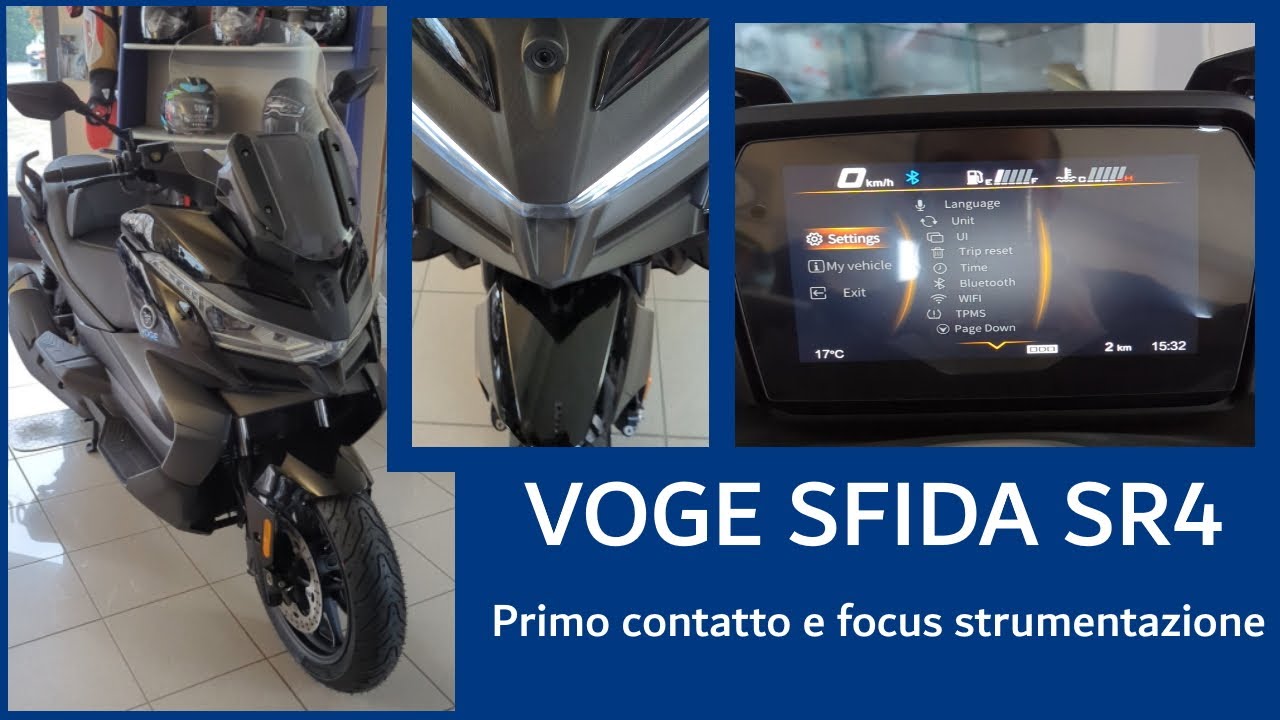VOGE new scooter SFIDA SR4 primo contatto e focus strumentazione - YouTube