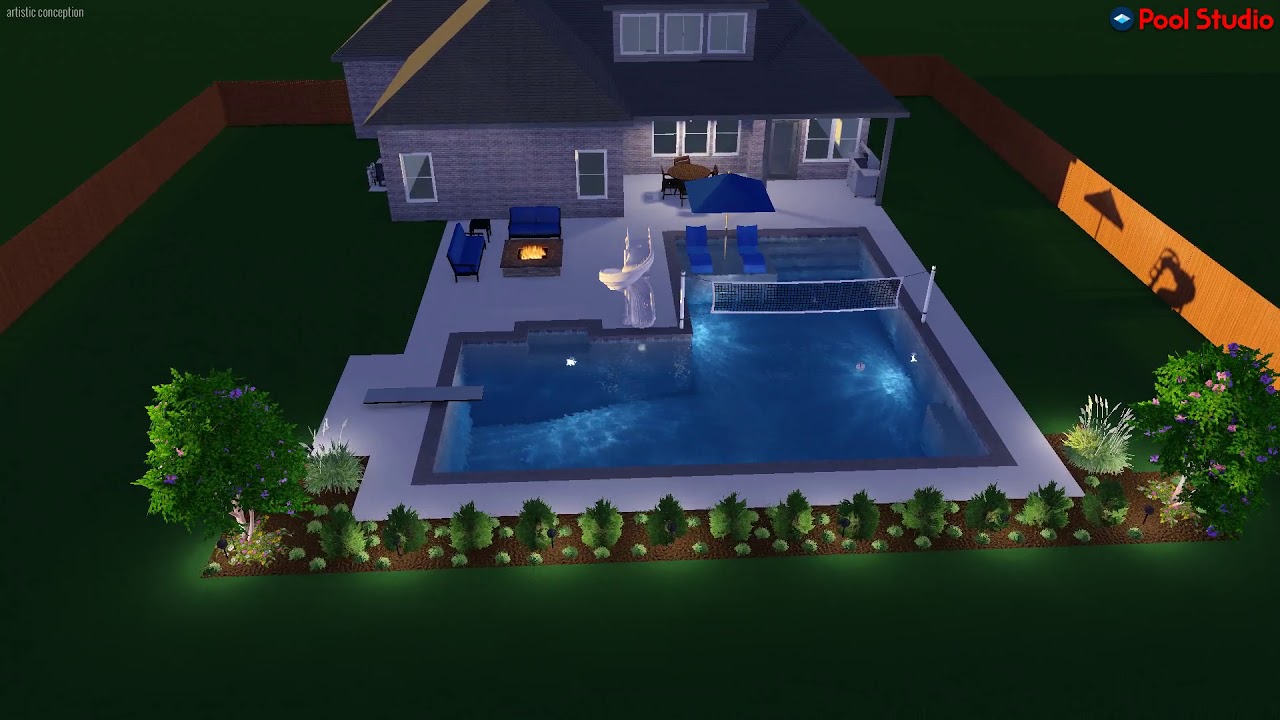 Mike Ruhl Pool Design "L" Shape - YouTube