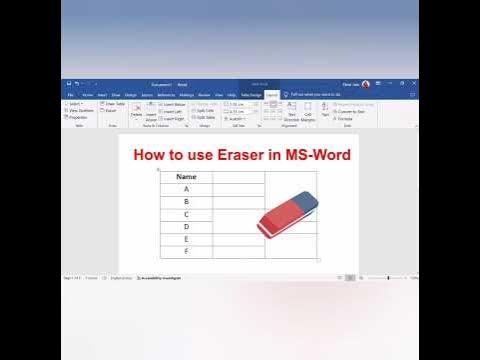 How to use Eraser in MS Word | Eraser in Word | How to Erase Line in ...