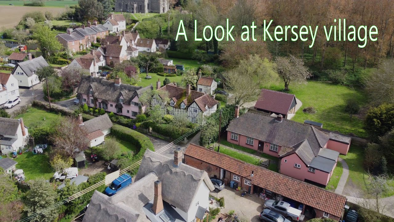 Kersey church and village by air - YouTube