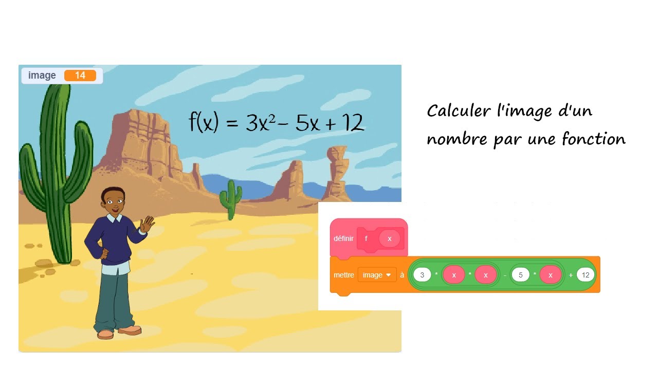 Scratch Calculer l'image d'un nombre par une fonction - YouTube