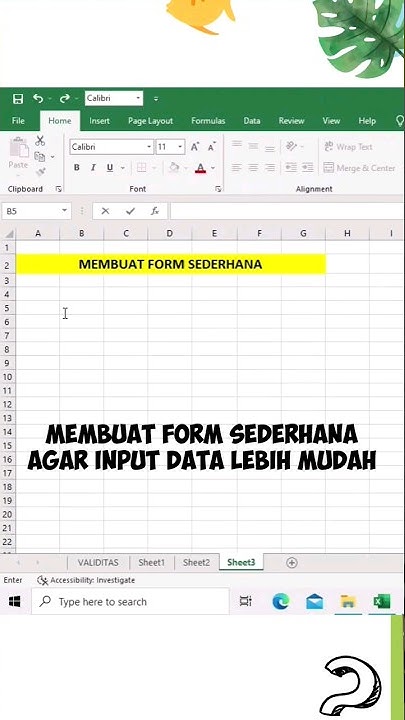 Cara Membuat FORM Sederhana Agar Input Data Mudah - YouTube