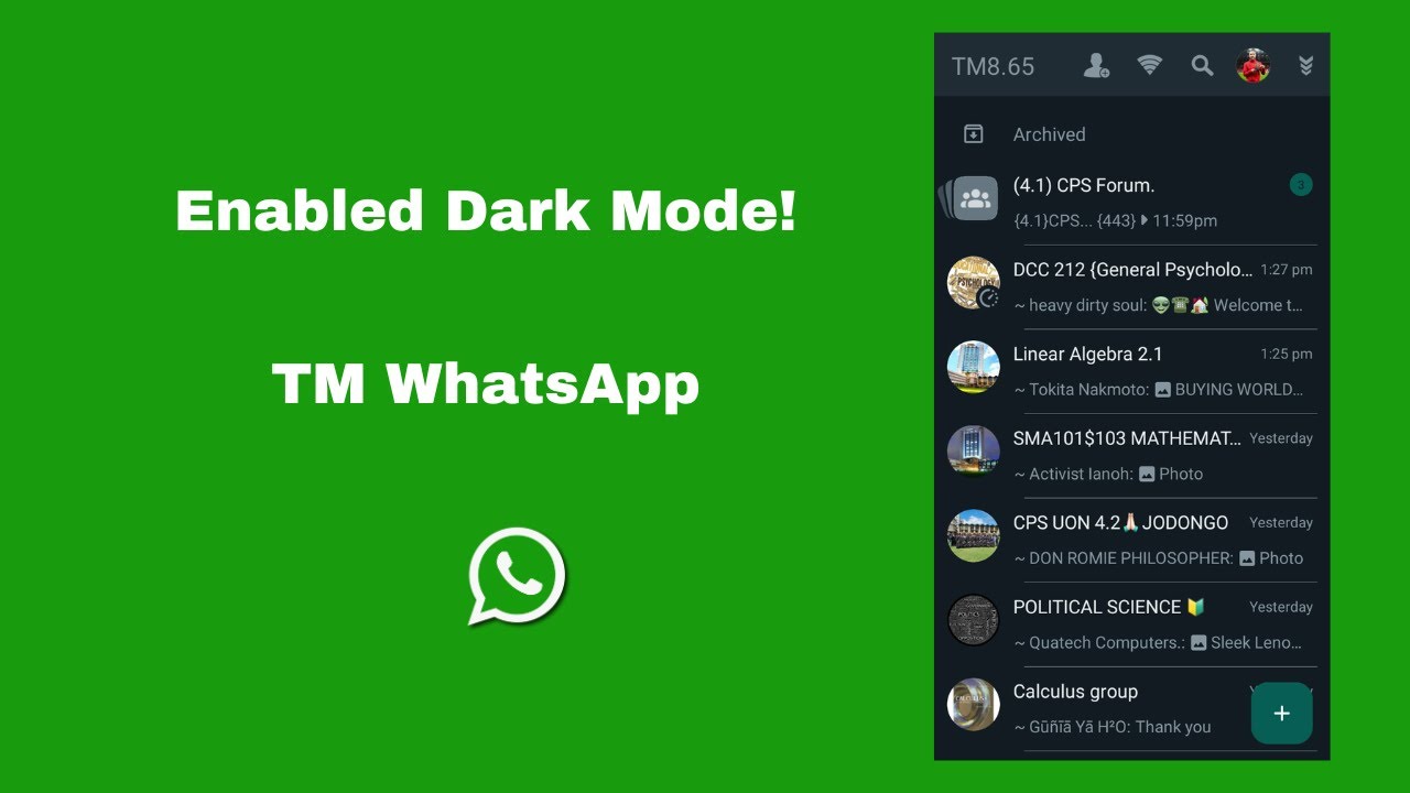 Dark in TM WhatsApp -(How To Enable It!) - YouTube