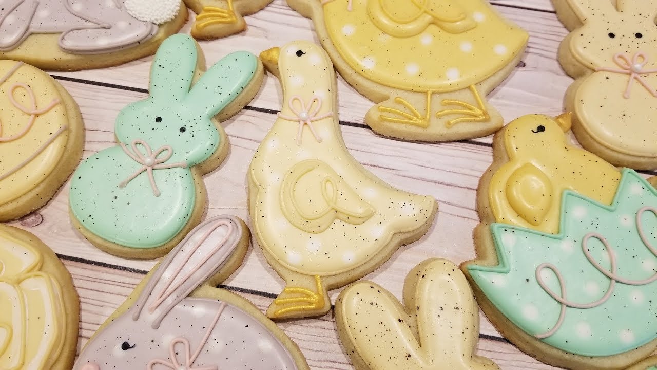 Easter Goose Decorated Sugar Cookies on Kookievision - YouTube