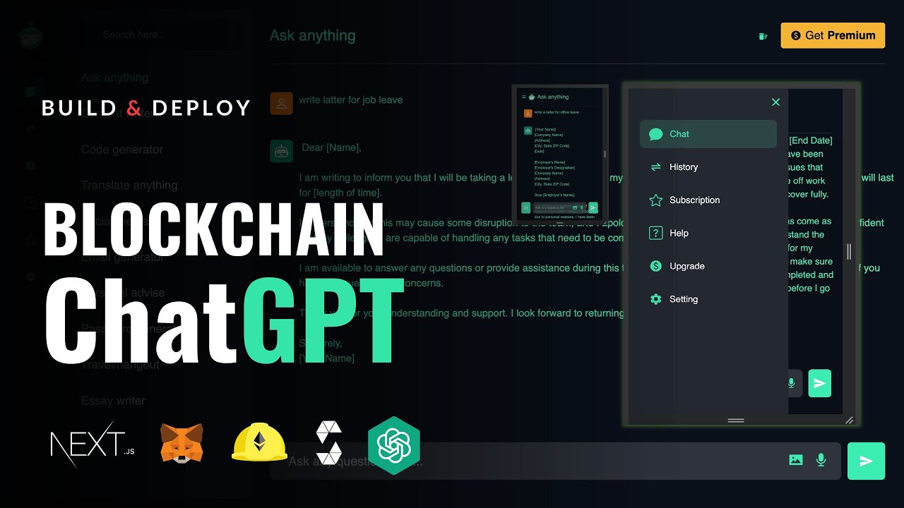 Build Full Stack Blockchain Chatgpt Dapp Using Nextjs Hardhat Solidity Metamask And Openai