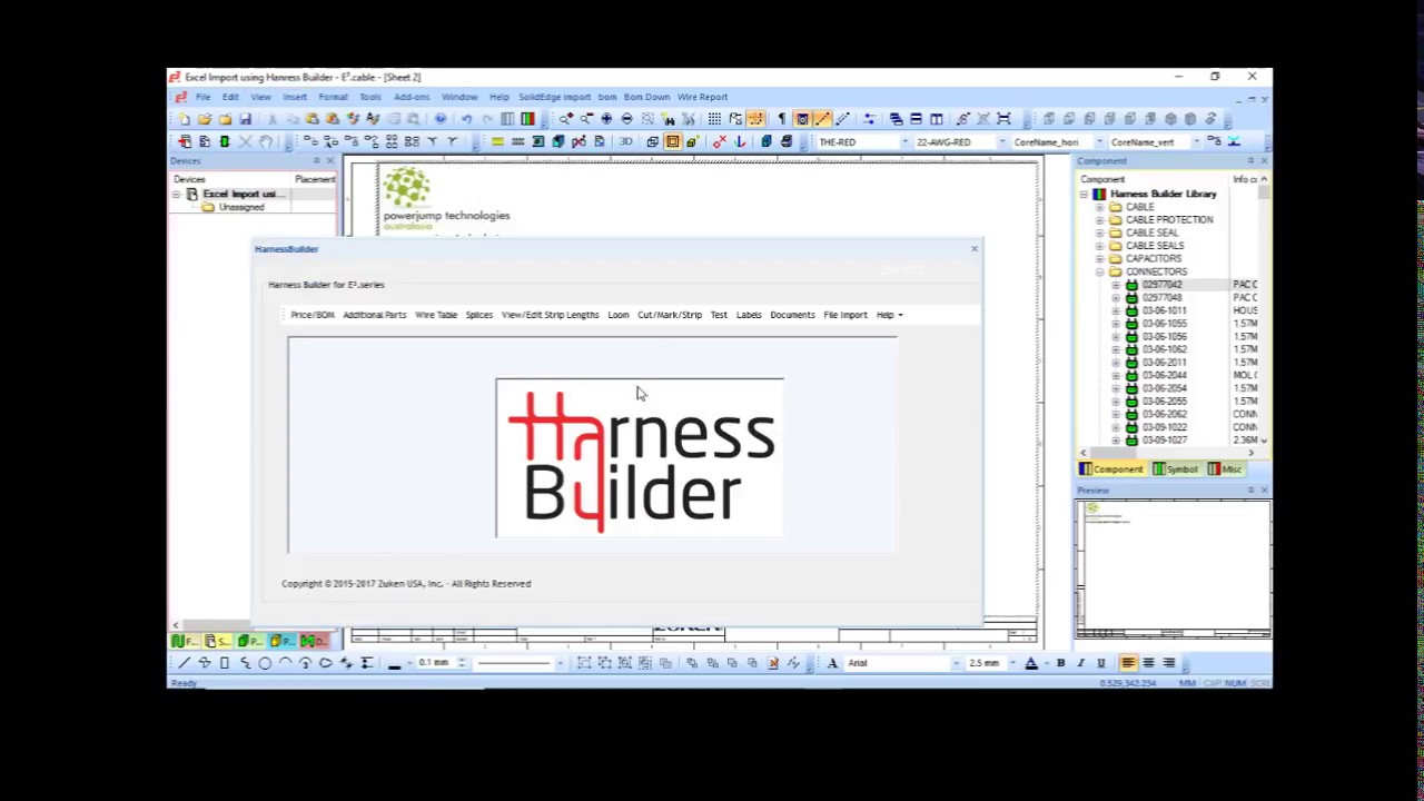 Quick Harness Design From a Excel Sheet Using Zuken E3.Series and ... Quick Harness Design From a Excel Sheet Using Zuken E3.Series and ...