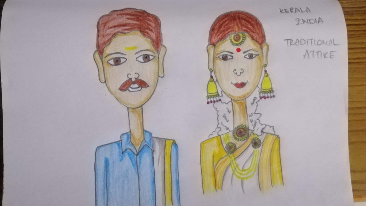 Pencil Sketch | Traditional Attire | Kerala | Traditional Attire Series ...