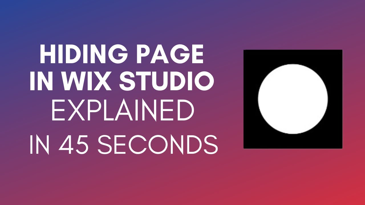 How To Hide Page In WIX Studio (2025) - YouTube