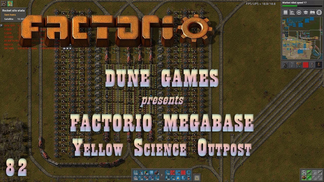 Factorio Megabase - Ep 82 - Yellow Science Outpost - YouTube