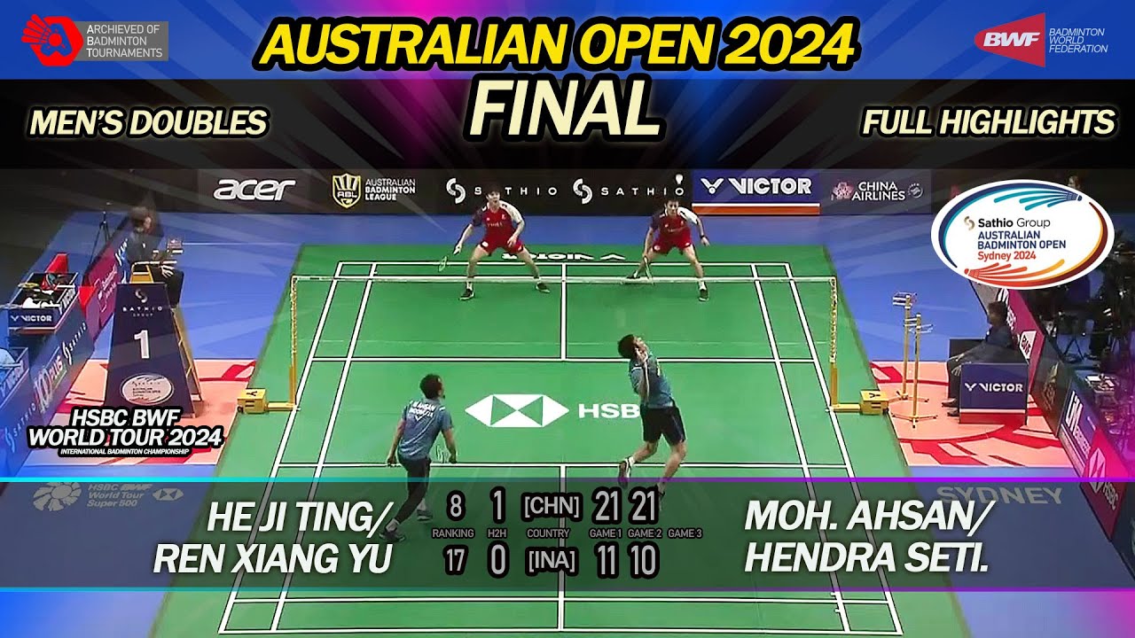 Final Australian Open 2024 | Ahsan / Hendra vs He Ji Ting / Ren Xiang ...