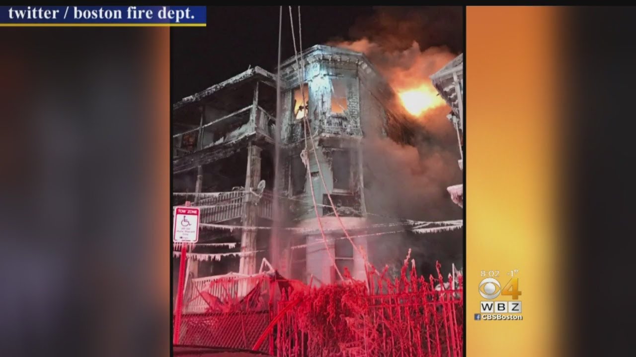Firefighters Brave Freezing Temps To Battle Massive Fire In Dorchester ...