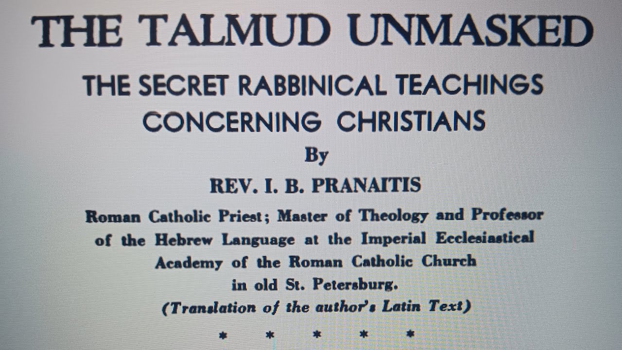 The Talmud Unmasked Part 1 *OFFENSIVE* - YouTube